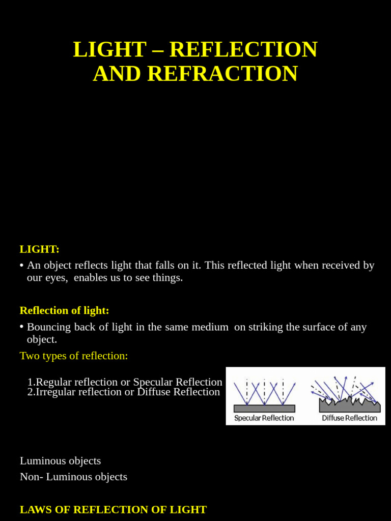 Light - Reflection and Refraction | PDF