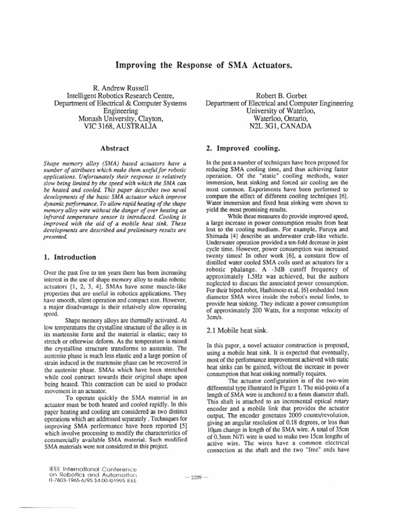 Improving The Response of SMA Actuators | PDF