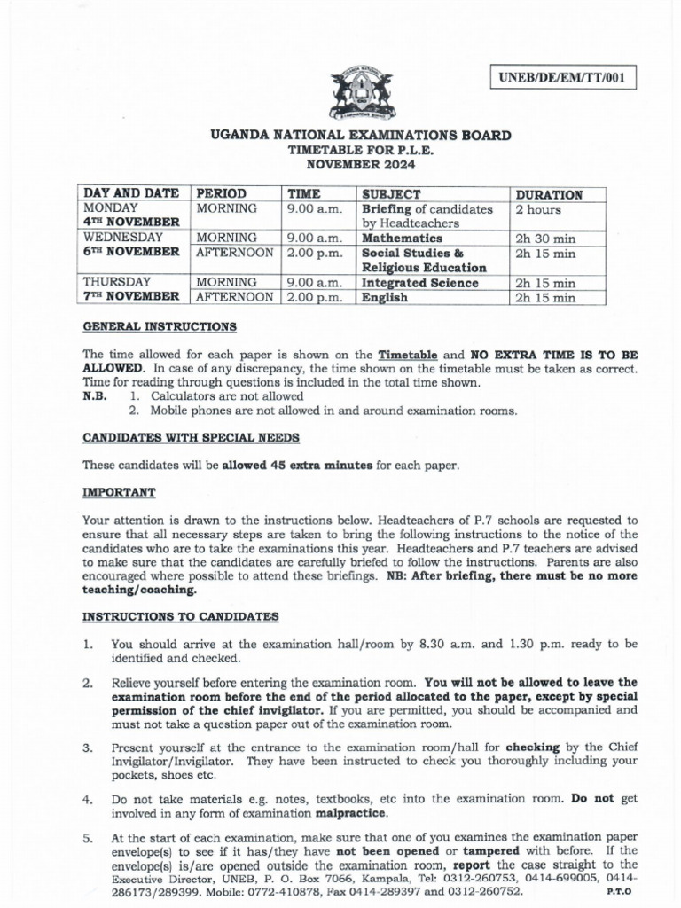 Ple 2024 Timetable | PDF