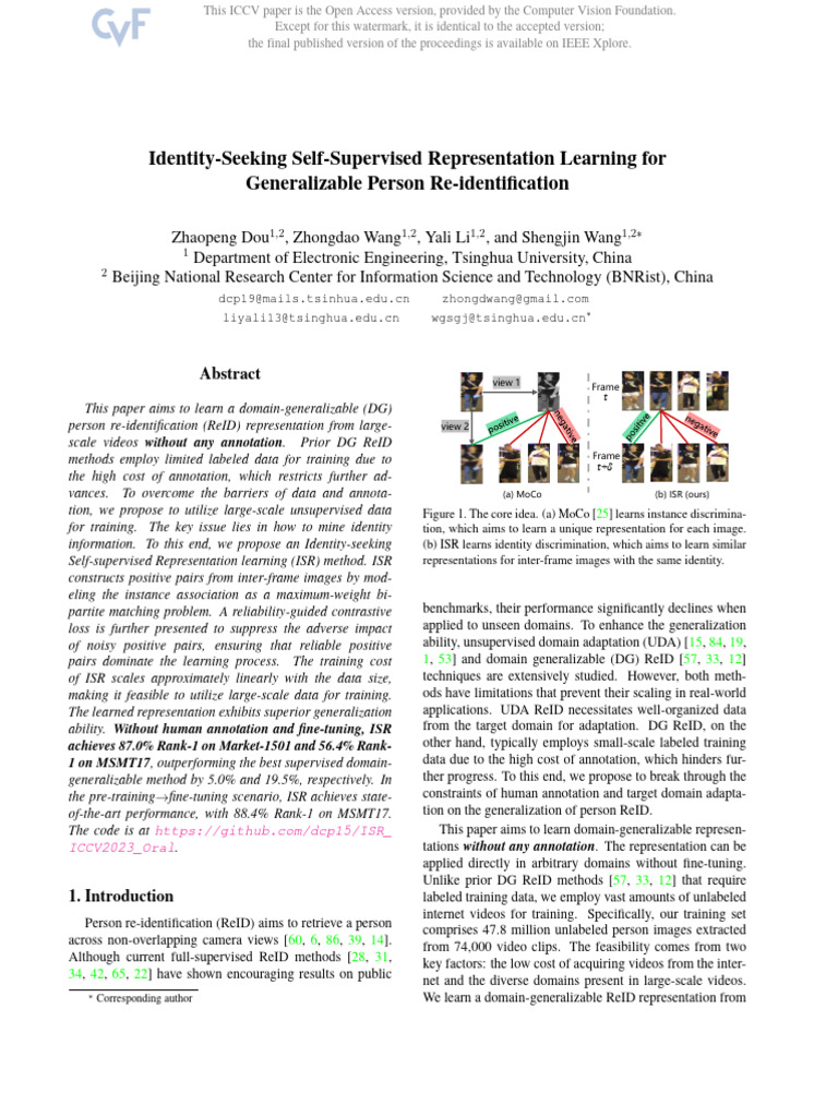 Dou Identity-Seeking Self-Supervised Representation Learning For Generalizable Person Re ...
