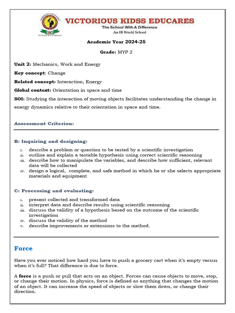 MYP2 Unit 2 Notes Part 1 24-25 | PDF
