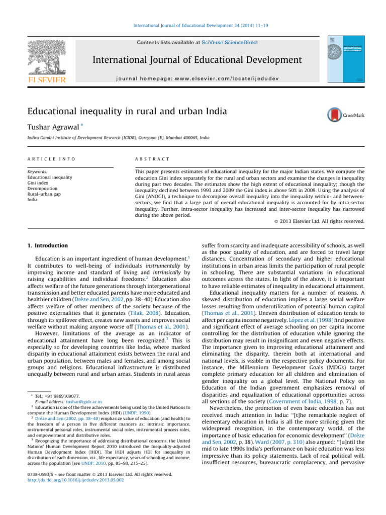 International Journal of Educational Development: Tushar Agrawal | PDF ...