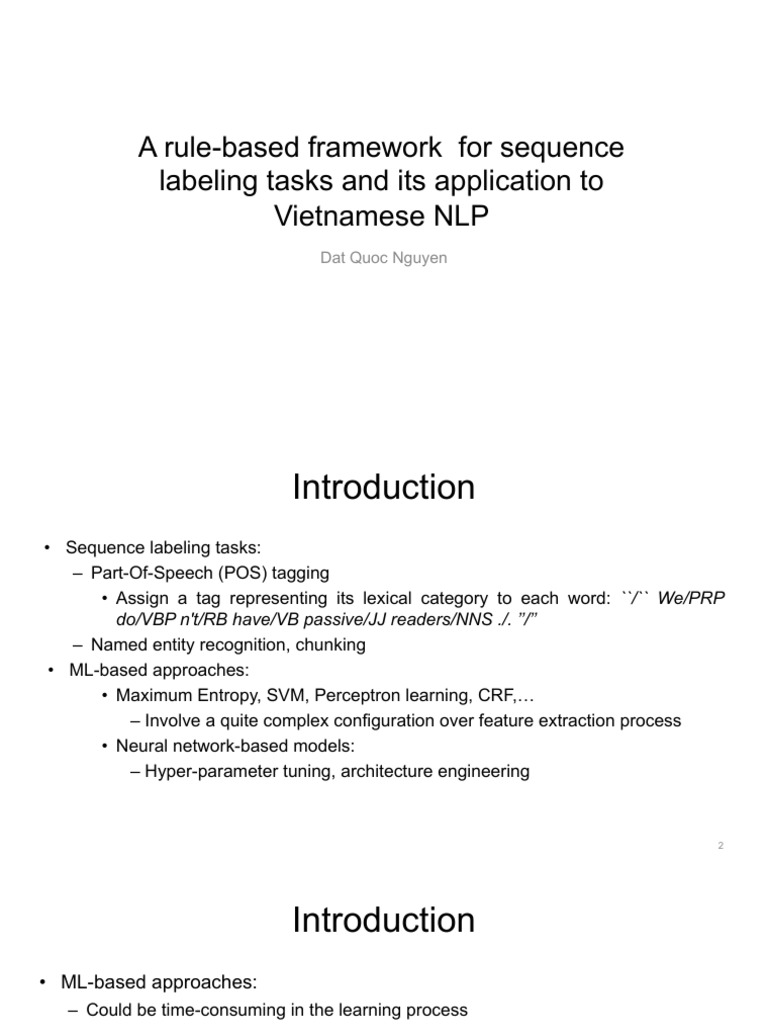 Rule based for sequence labeling | PDF