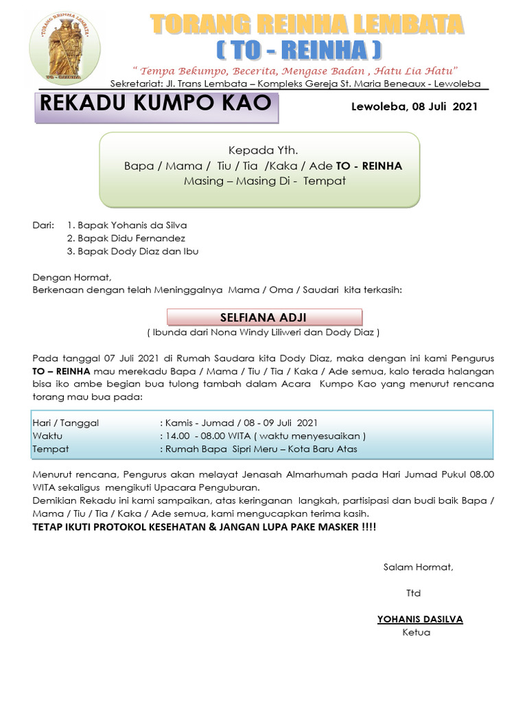 Rekadu KUMPU KAO 08 Juli | PDF