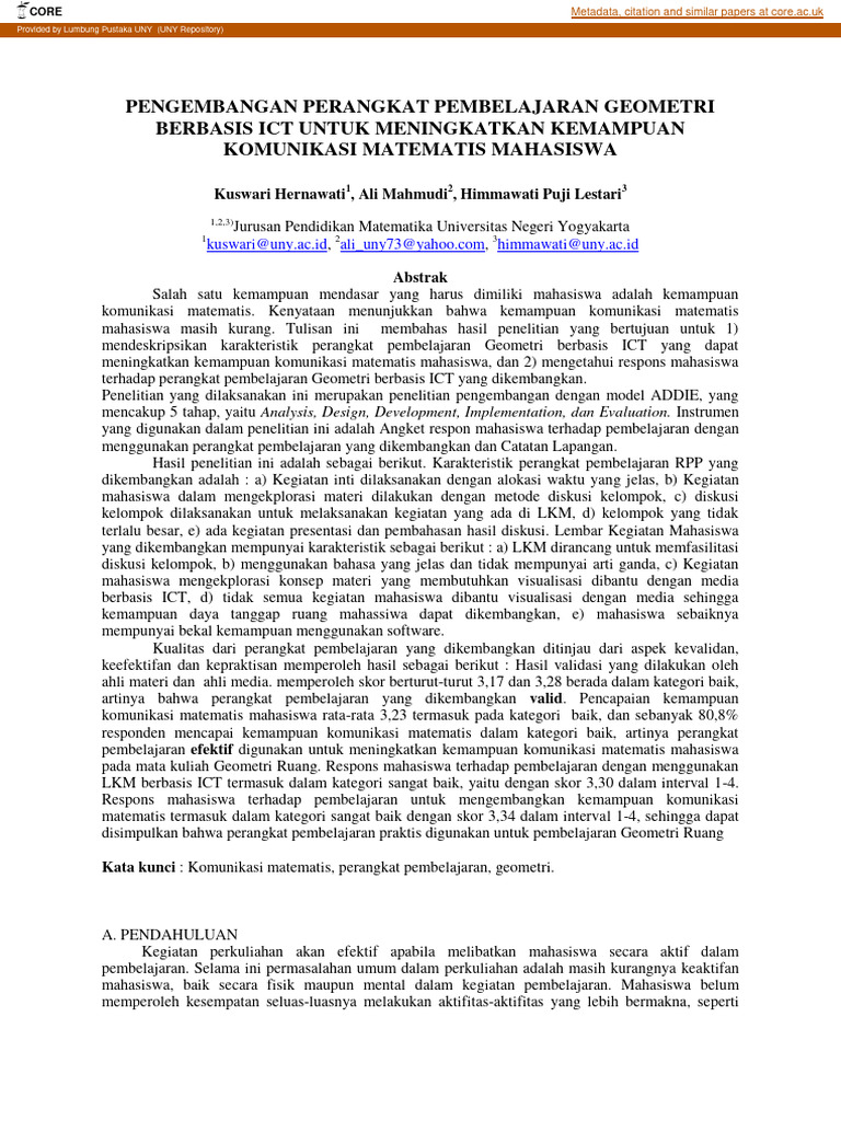 Pengembangan Perangkat Pembelajaran Geom | PDF