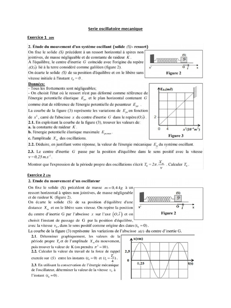 Serie Oscillatoire Mecanique SVT | PDF
