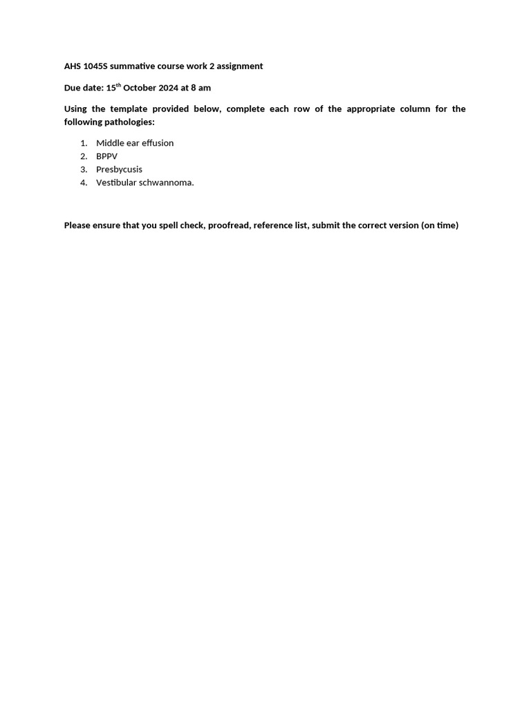 AHS 1045S Summative 2 2024 | PDF