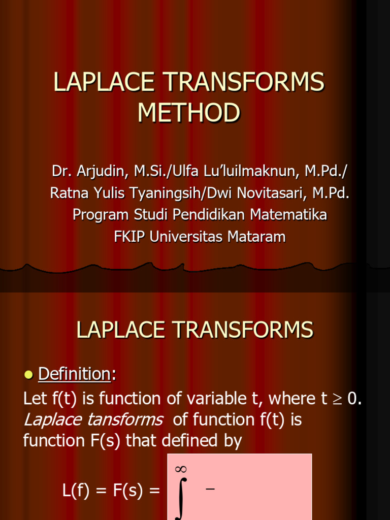 PDP - Transformasi Laplace | PDF