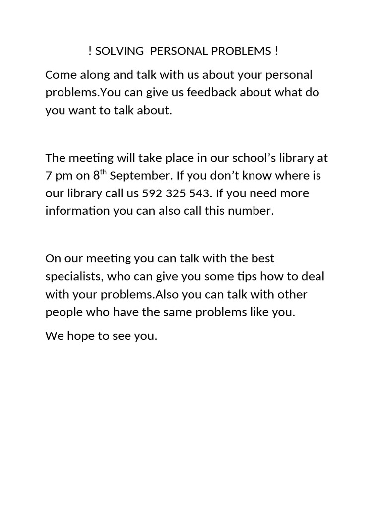 Solving Personal Problems | PDF