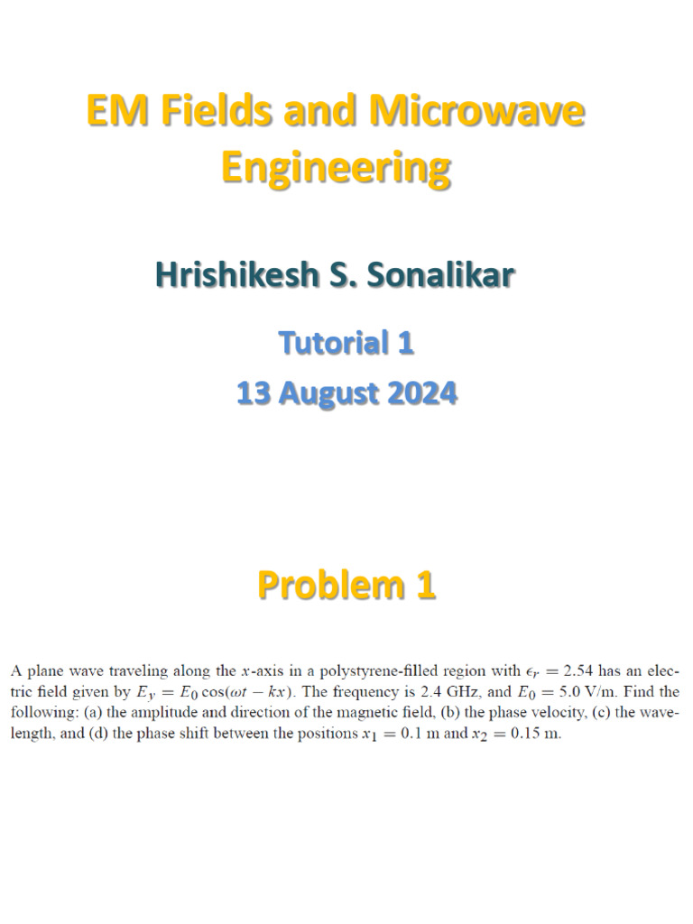 EM Waves & Microwave Engineering Tutorial Slide 3 | PDF