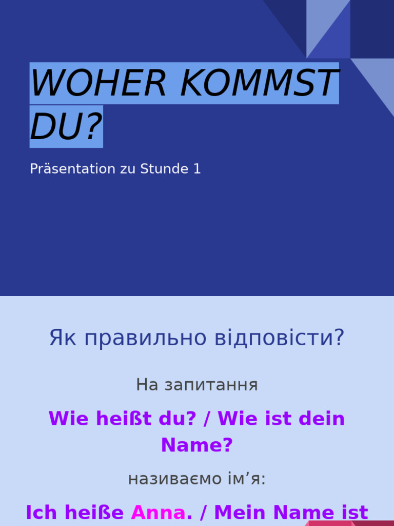 Prsentation Woher Kommst Du | PDF