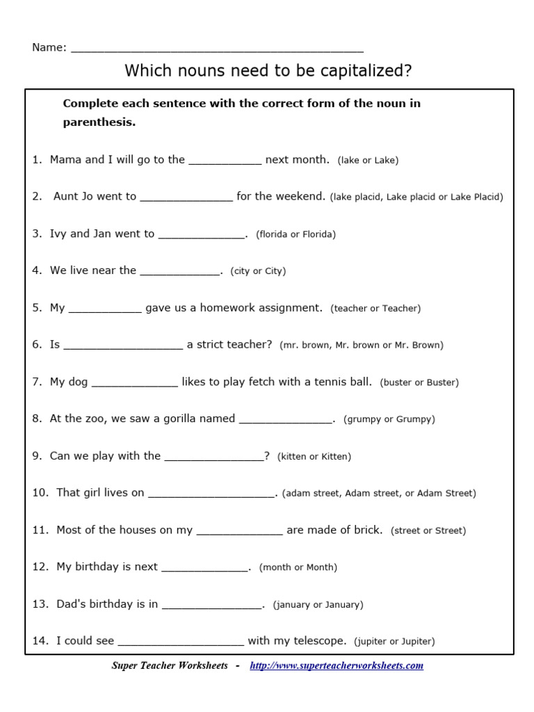 Nouns Review Pack | PDF | Plural | Language Arts & Discipline