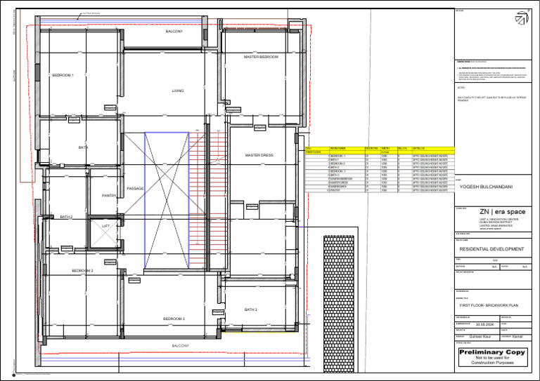 First Floor-Brickwork Plan | PDF