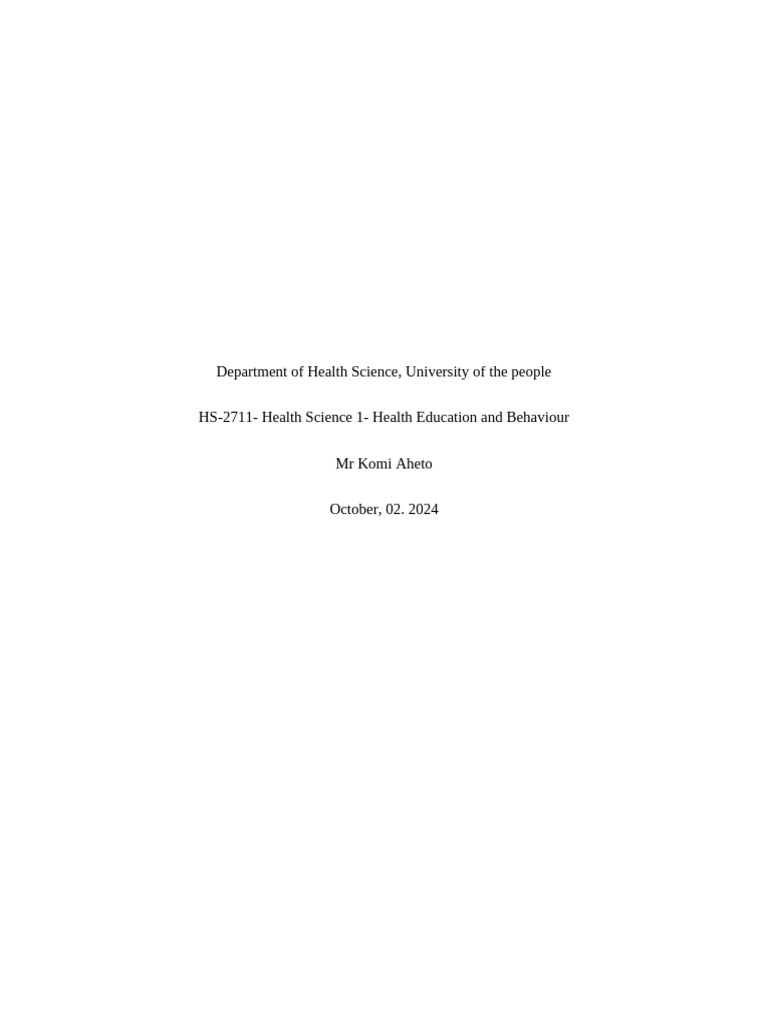 Written Assignment Unit 4 Health Science | PDF | Built Environment ...