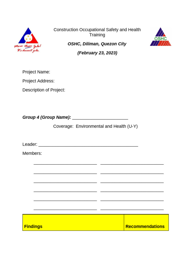 Group 4 - COSH Site Visit Report | PDF