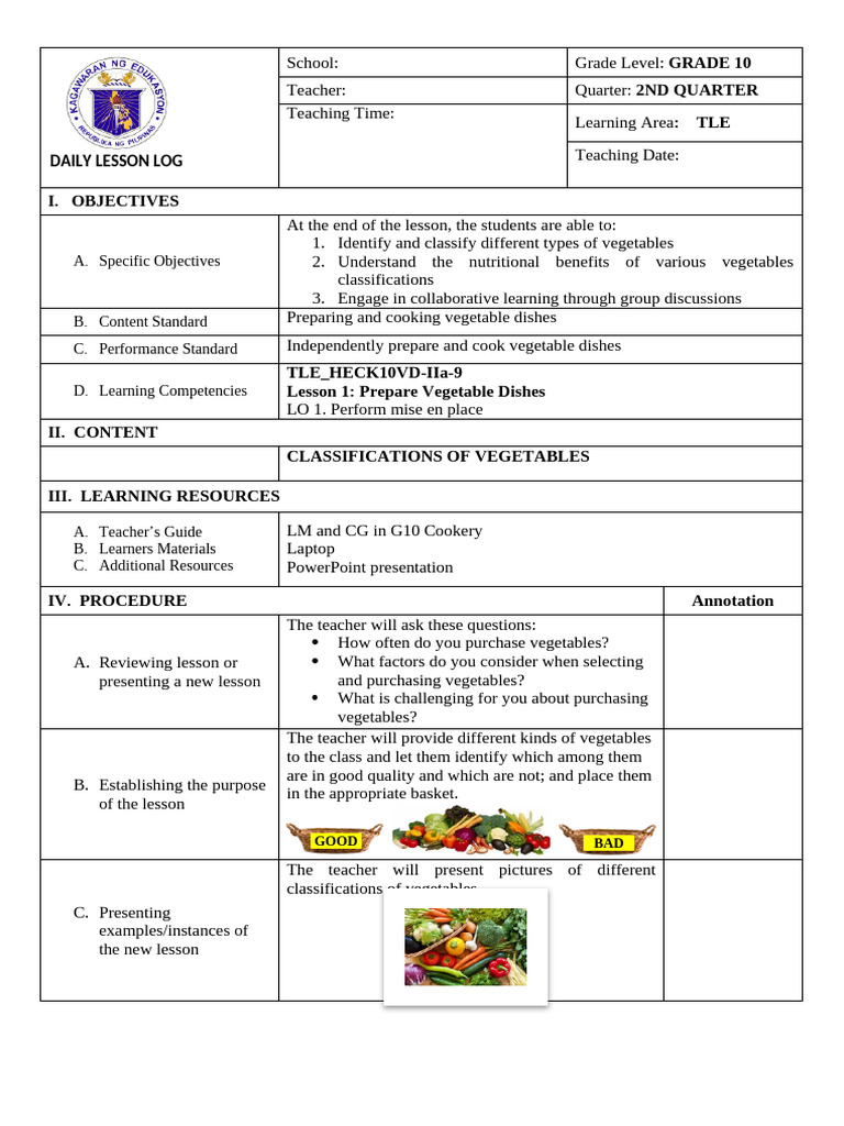 Classification of Vegetables | PDF