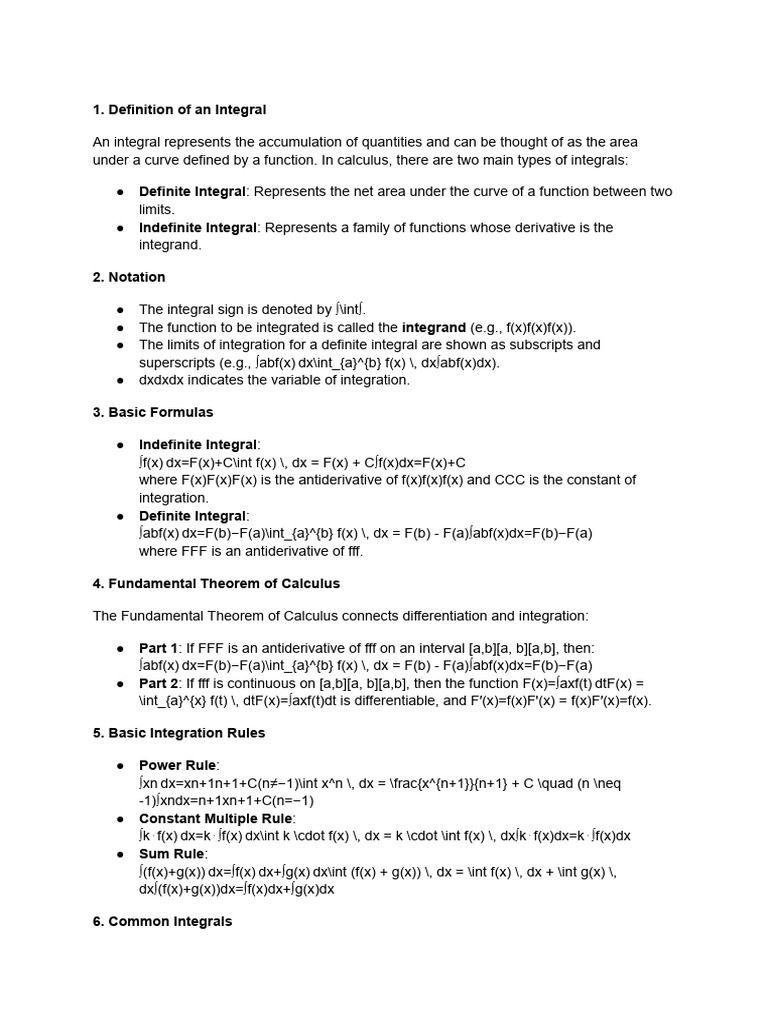 Integral Basic Calculus Pdf Integral Teaching Methods Materials