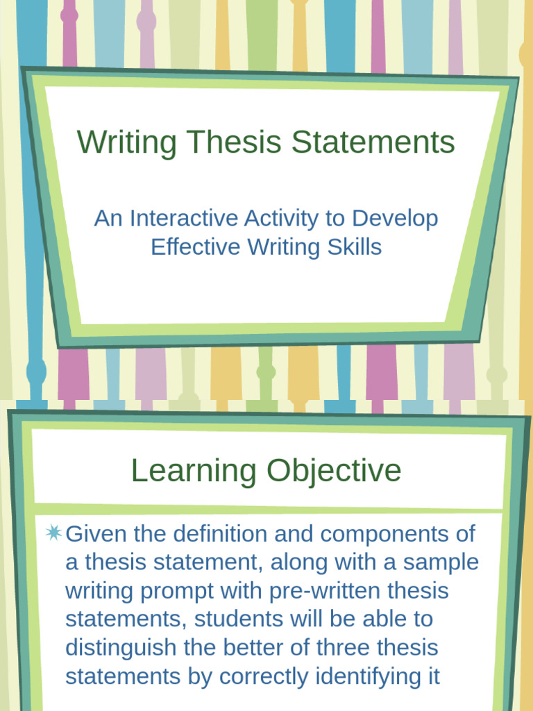 Thesisstatementlesson 060437 | PDF