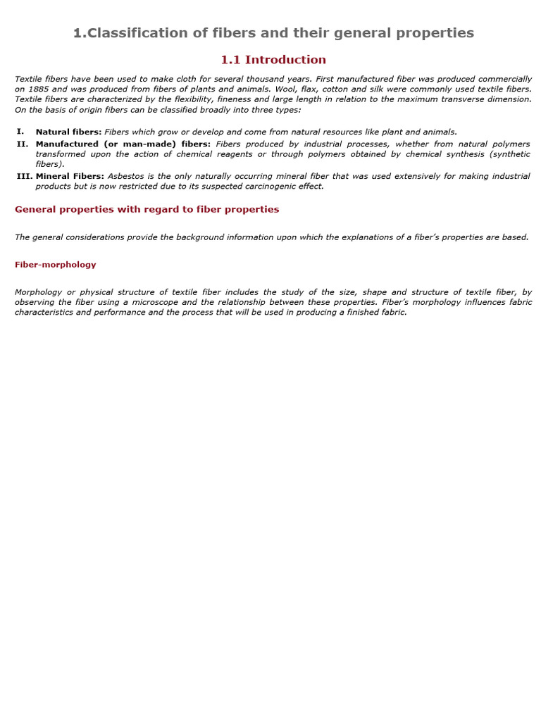Classification and Details of Textiles Fibfres | PDF | Yarn | Textiles