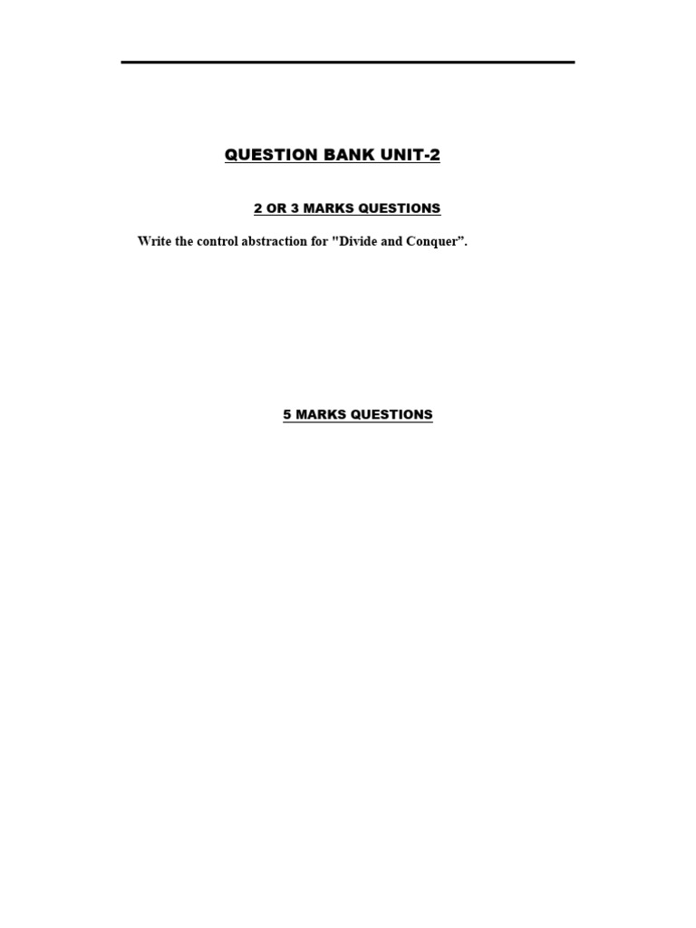 Daa Unit-2 Question Bank | PDF