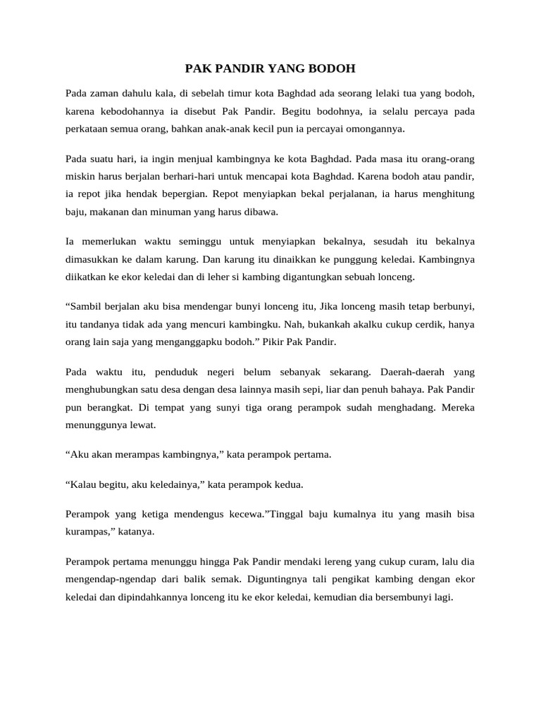 Pak Pandir Yang Bodoh | PDF