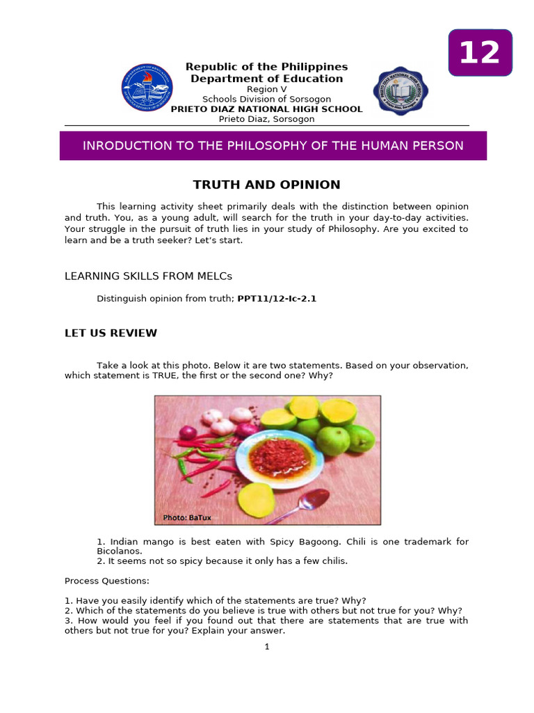 Philo Las-4 | PDF | Truth | Epistemology