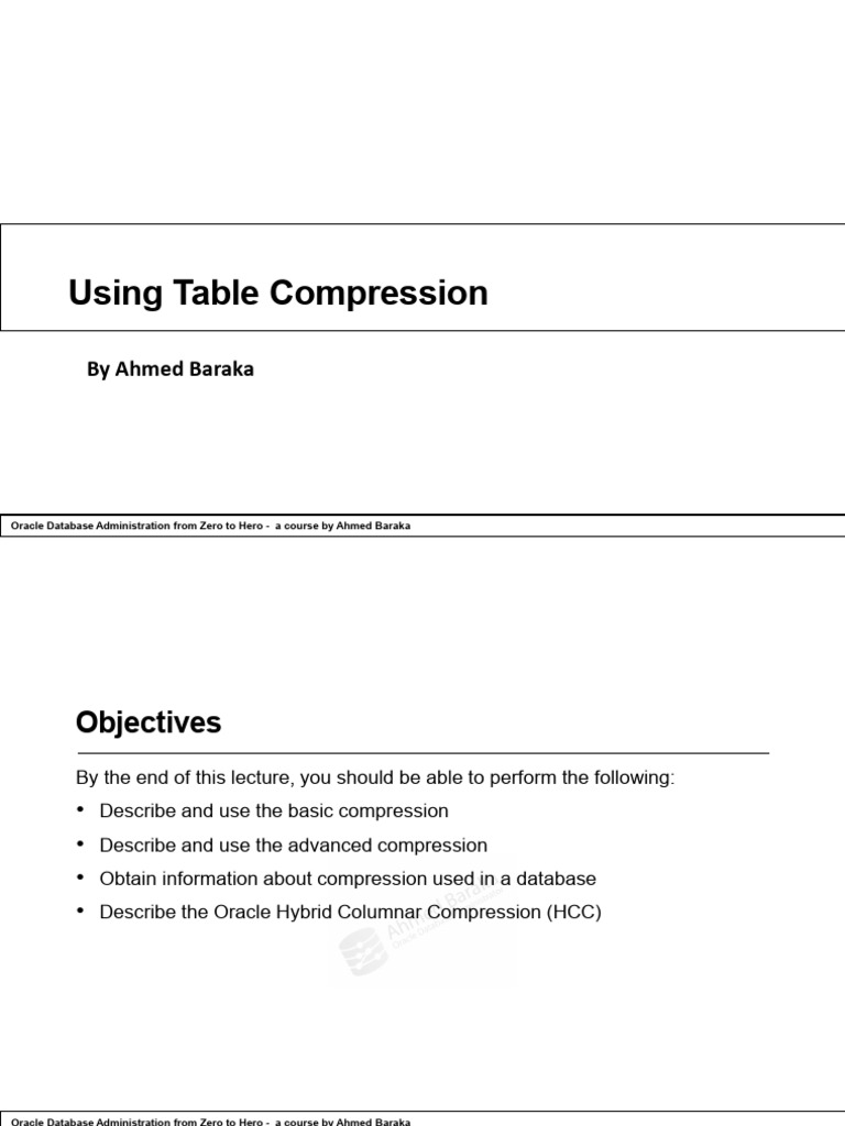 Using Table Compression | PDF