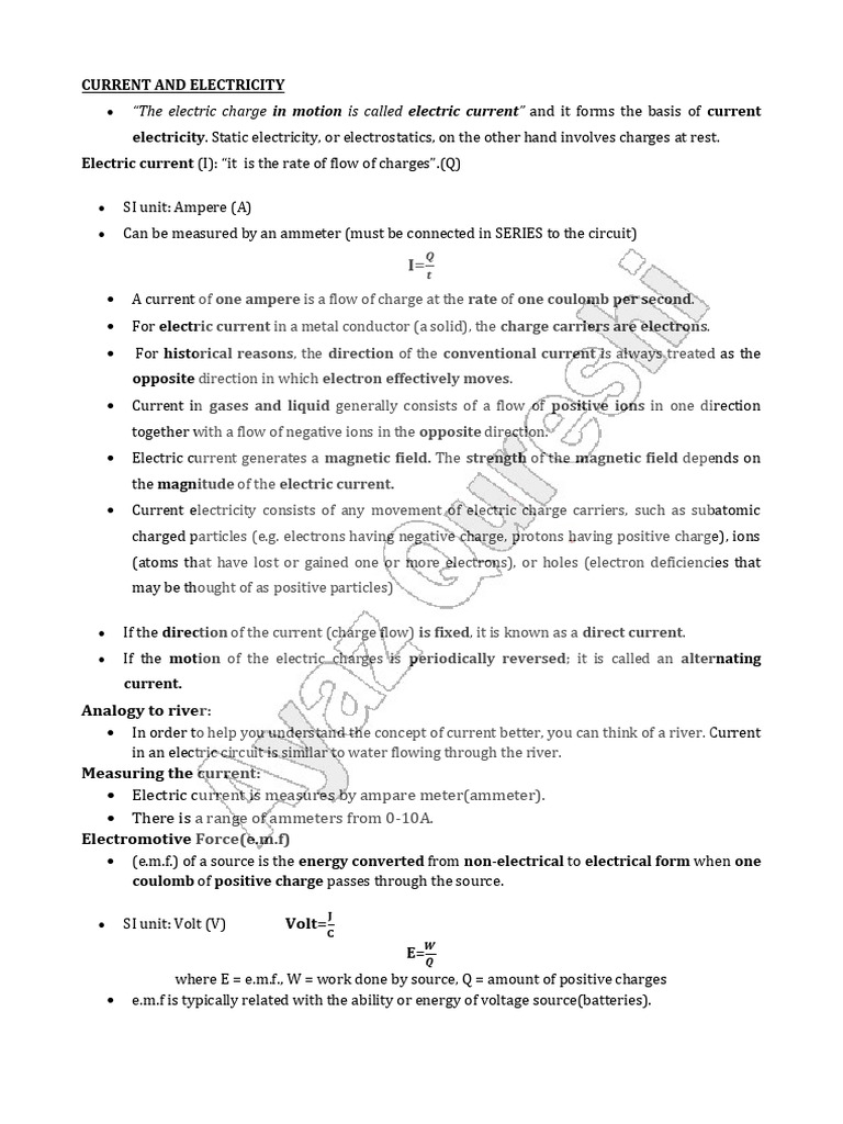 Unit.15-Current Electricity IGCSE | PDF | Voltage | Series And Parallel ...