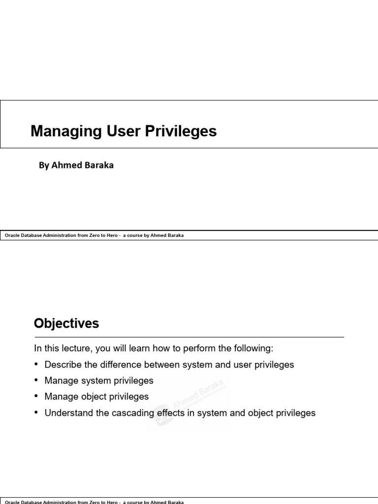 Managing User Privileges | PDF