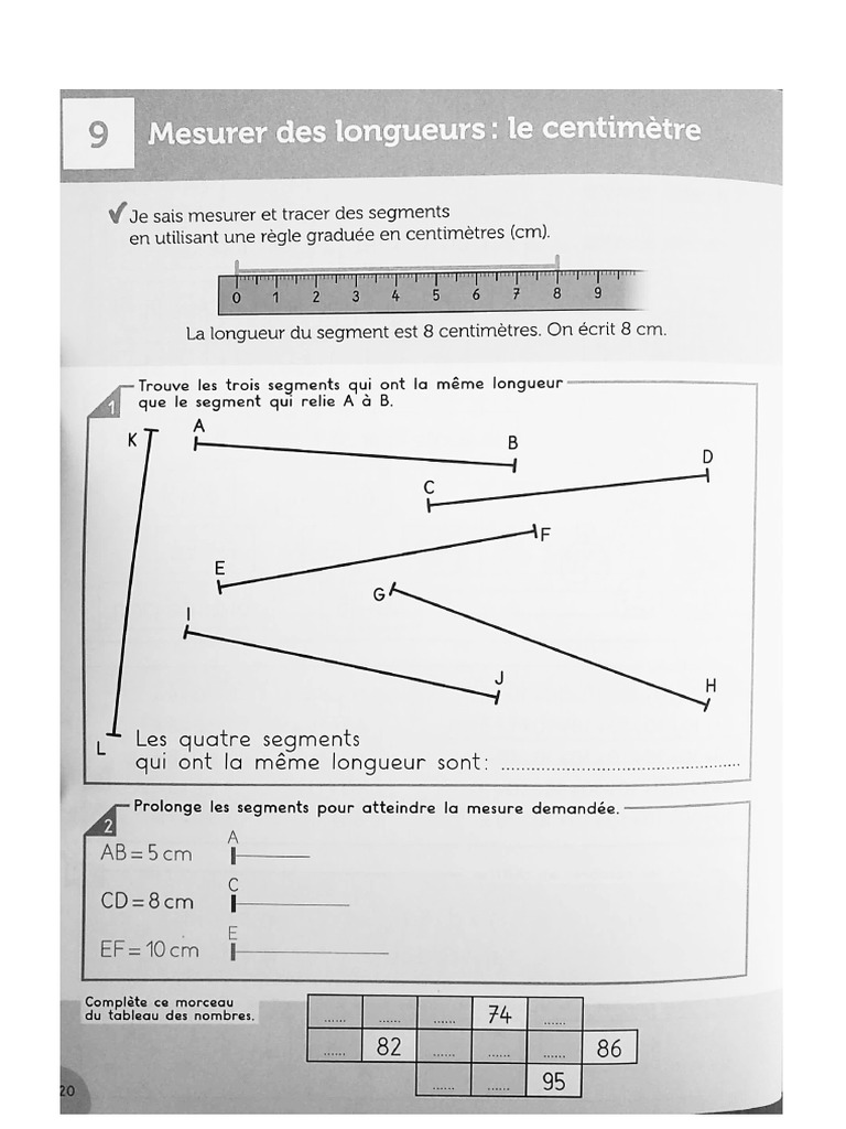 Ce1 - Exercices Mesurer Des Longueurs Le Centimetre218 | PDF