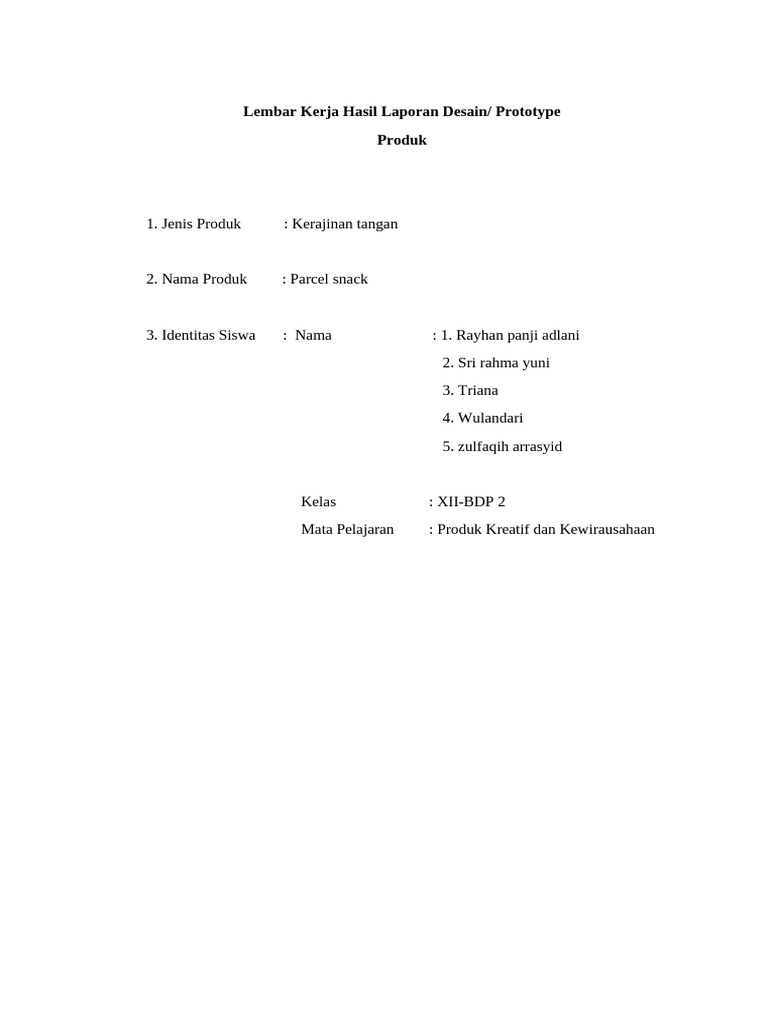 Laporan Buket PKK | PDF