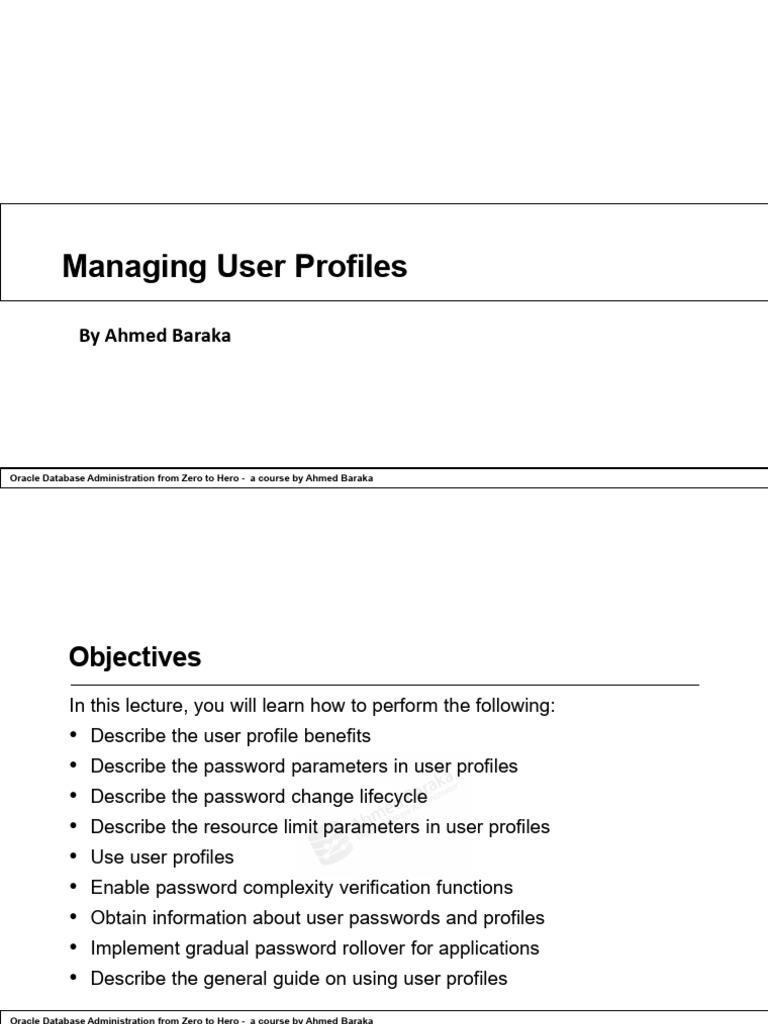 Managing User Profiles | PDF