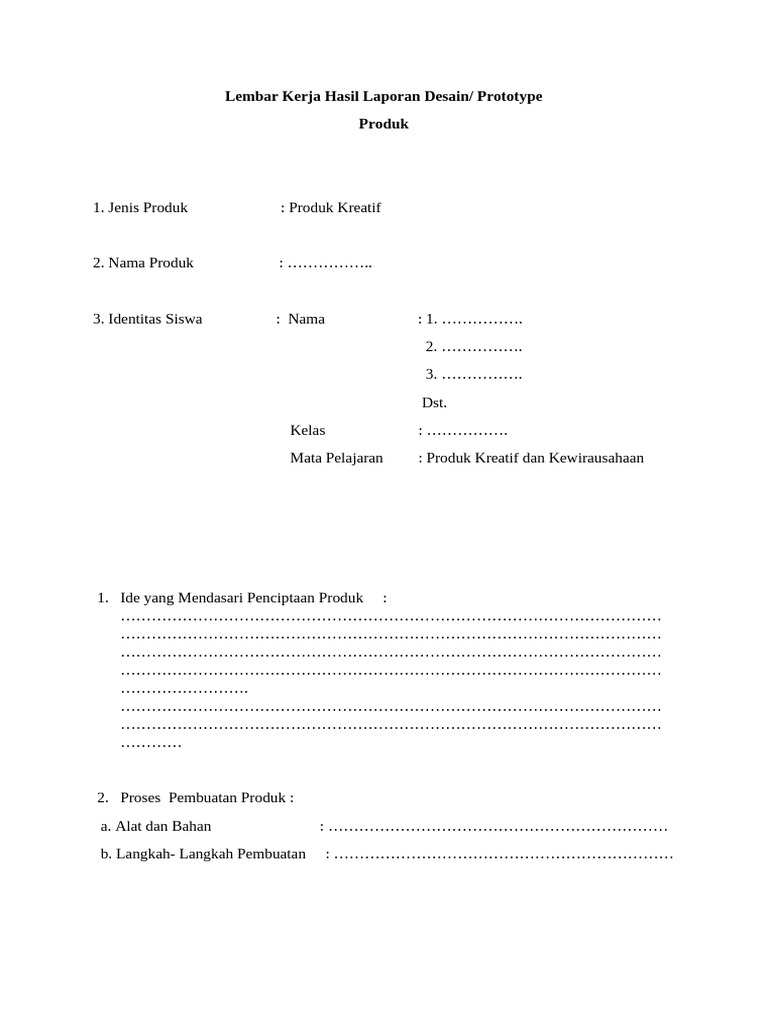 Lembar Kerja Hasil Laporan Desain.docx | PDF