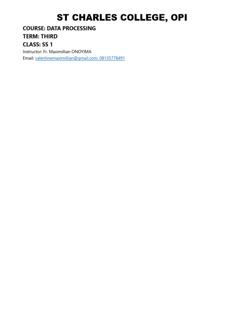 Lesson 4a - Spreadsheets | PDF