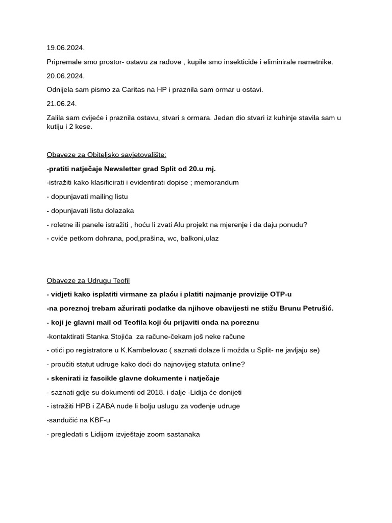 Dnevnik Rada 19. Lipnja | PDF