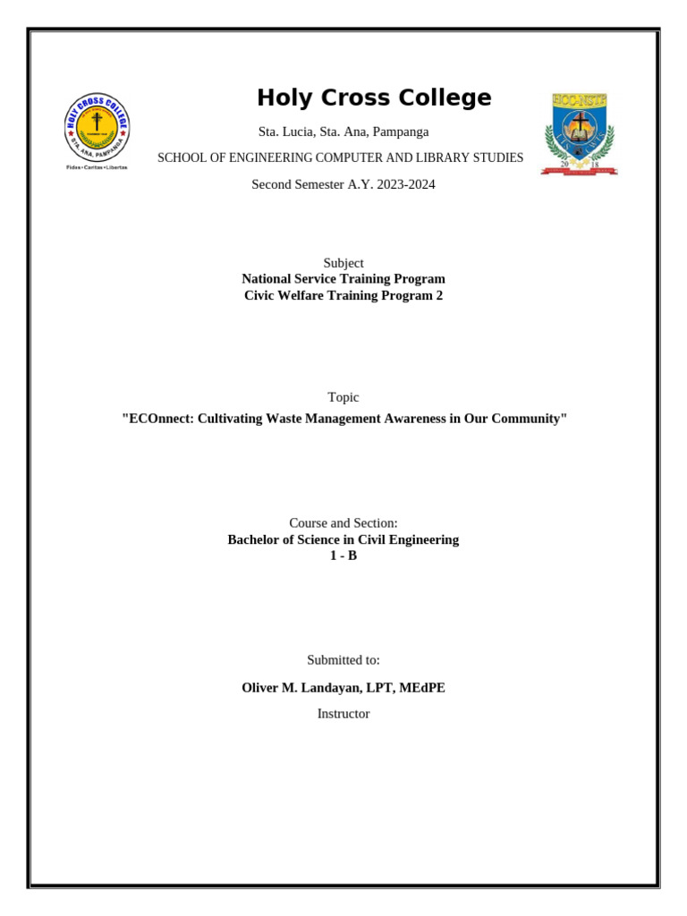 PROJECT PROPOSAL BSCE 1B Group 3 2 | PDF