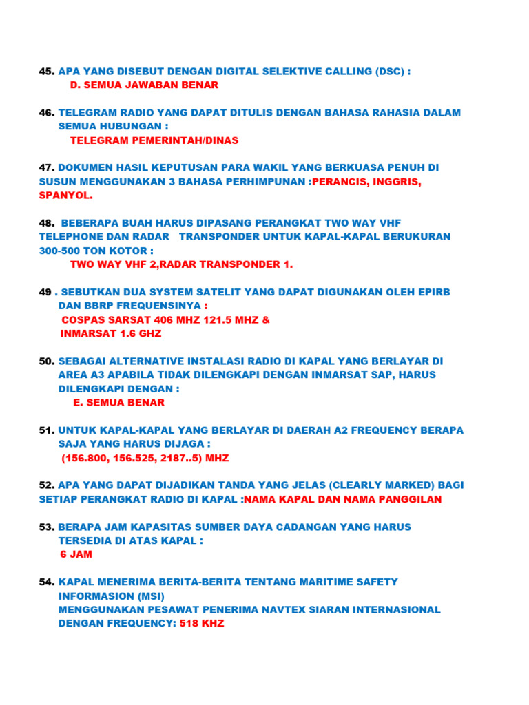 Soal-Kisi2 Cba GMDSS-2 | PDF