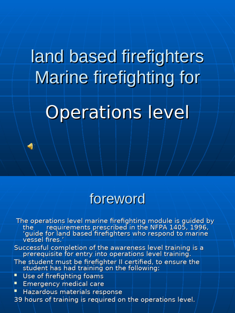 Marine Firefighting For Land Based Firefighters (Recovered) Operations | PDF