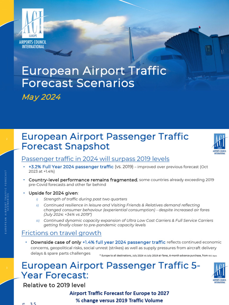 ACI EUROPE European Airport Traffic Forecast Scenarios - May 2024 | PDF