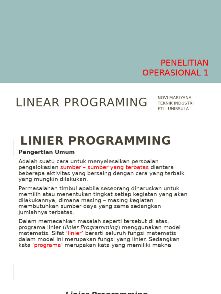 Linear Programing 2024 | PDF
