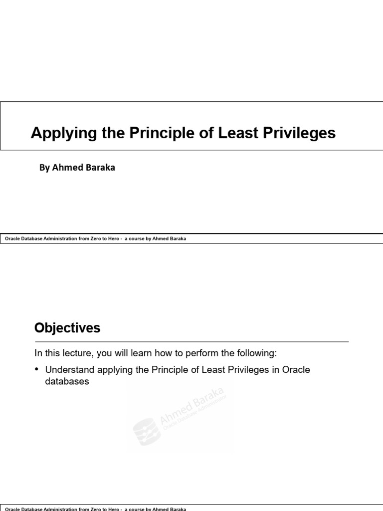 Applying The Principle of Least Privileges | PDF