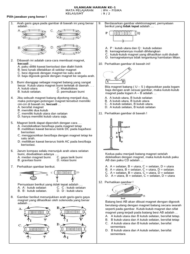UH 1 Kls 9 SMT 2 Kemagnetan | PDF