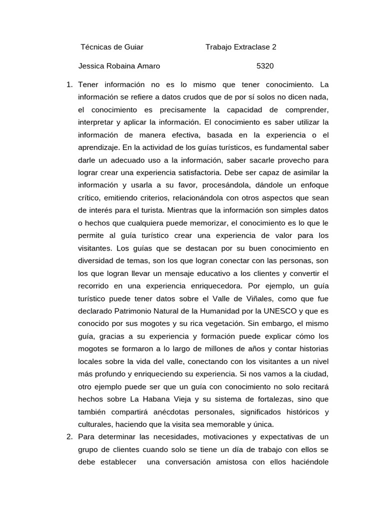 Tarea Extraclase 2. Jessica Robaina 5320 | PDF | Conocimiento ...