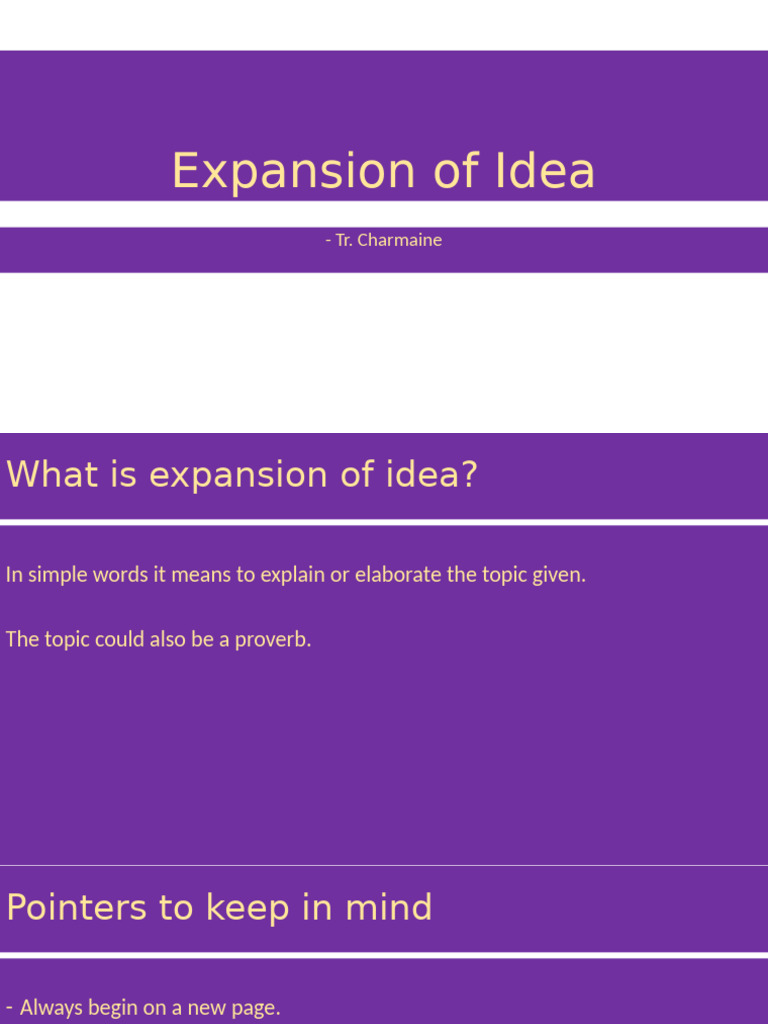 Expansion of Idea | PDF