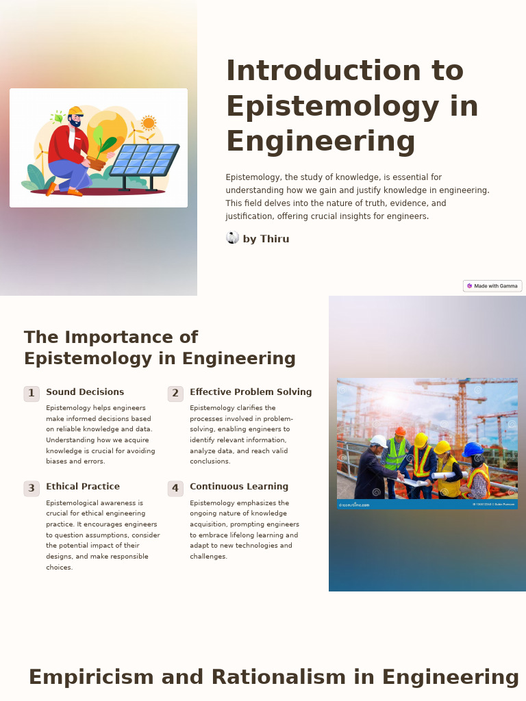 Introduction to Epistemology in Engineering (1) | PDF