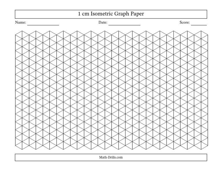 Isometric Graph Paper 1 CM Landscape Black.1708616916 | PDF