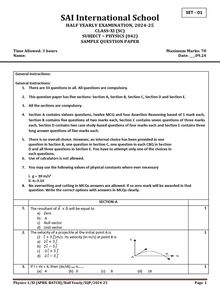 11-Hye-Sqp-Physics-2024-25-April Batch | PDF
