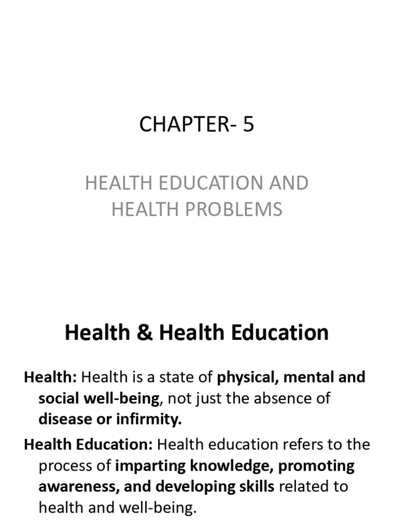 CHAPTER- 5 Health Education &Health Problems | PDF