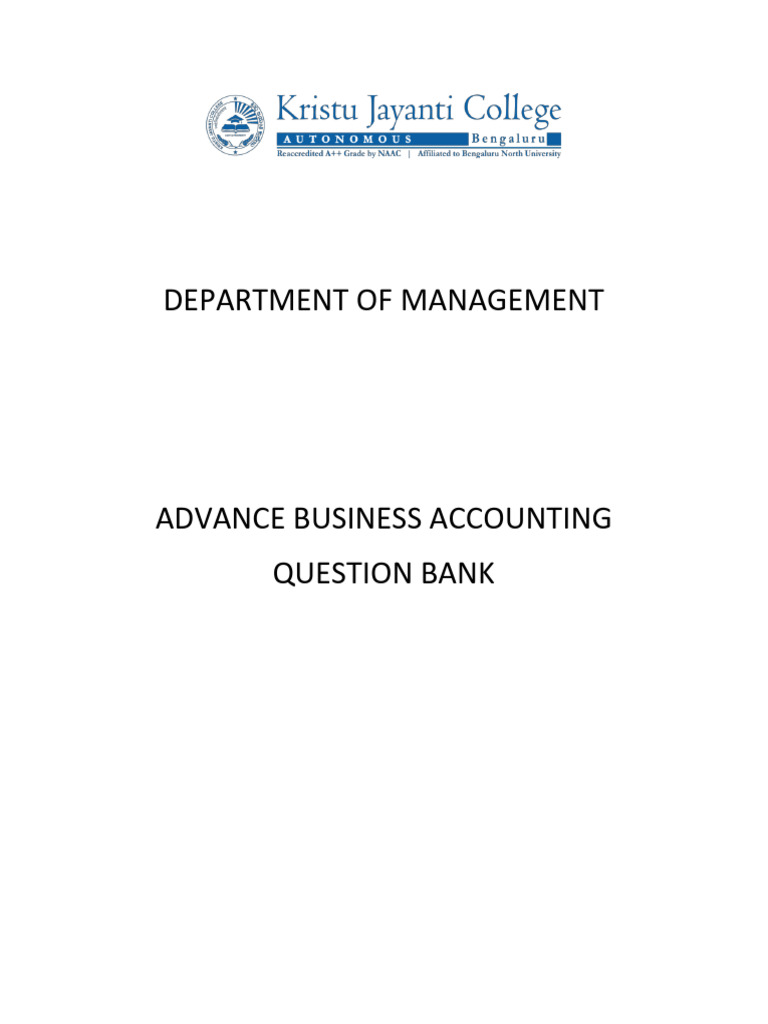 Question Bank - Advance Business Accounting | PDF