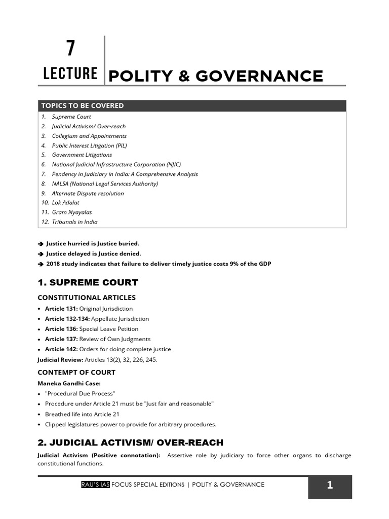 Polity Lecture 7 Notes | PDF
